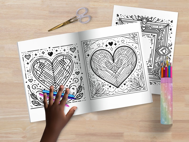 Minimalist Valentines Coloring Book | Printable Coloring Pages ...