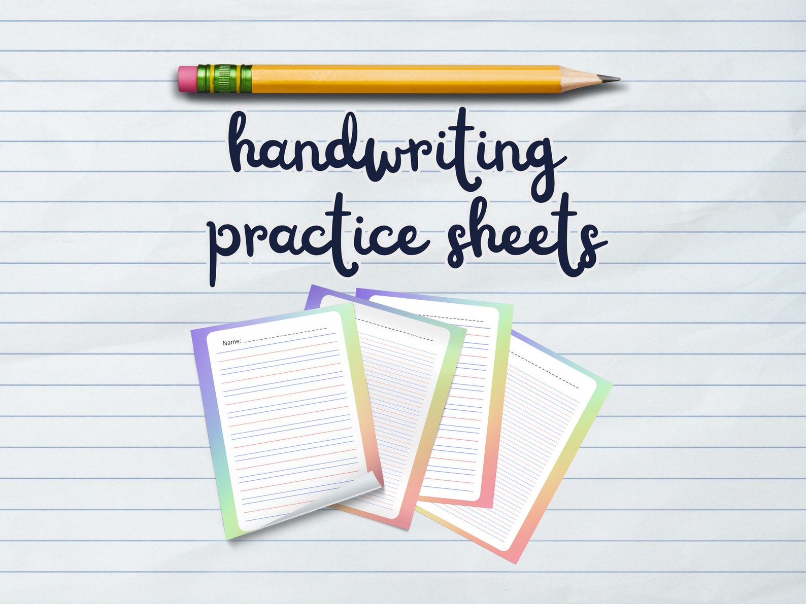 Rainbow Handwriting Practice Sheets, Beginner & Standard Lines ...
