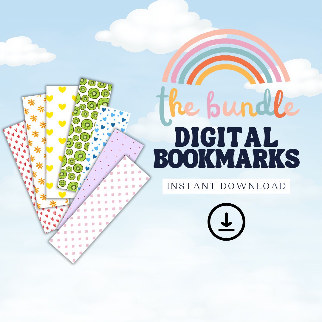 Rainbow Bookmarks Set | Printable Designs for Kids (digital Download ...