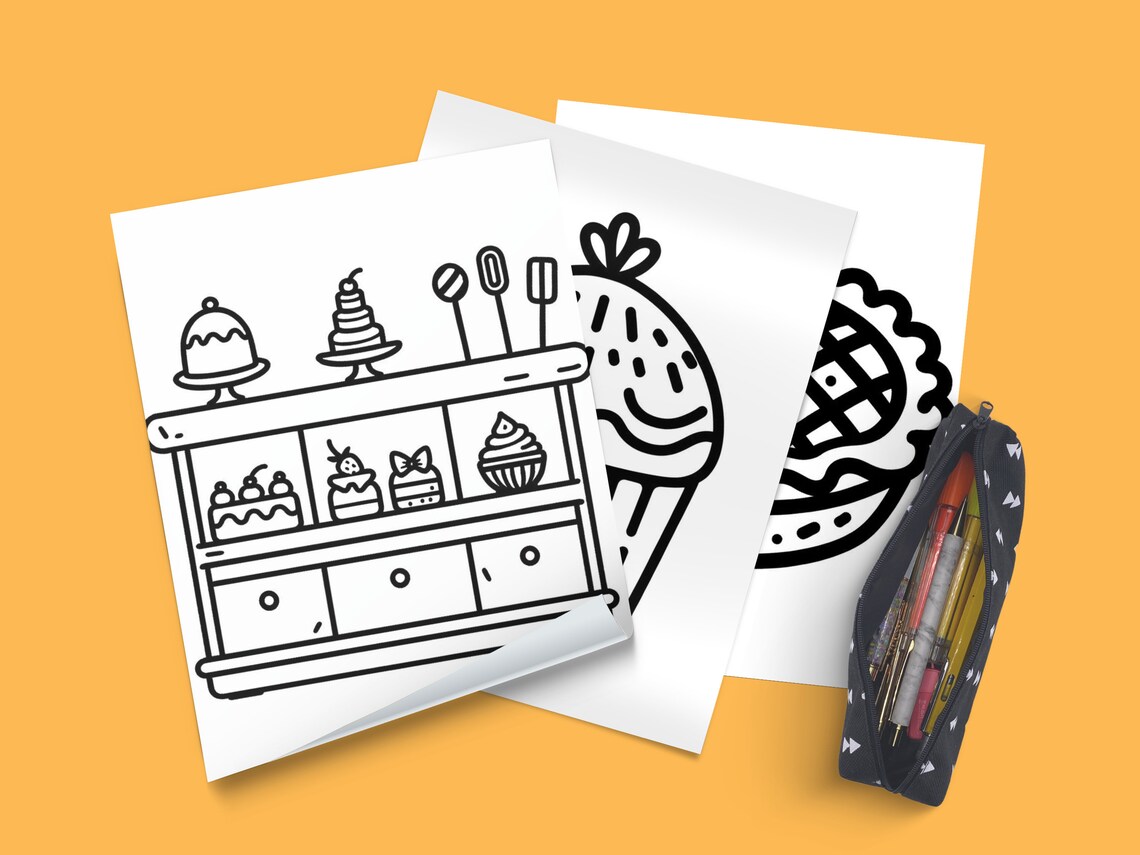 Bakery Coloring Book | Sweet Treats Coloring Pages | Cupcake Coloring ...