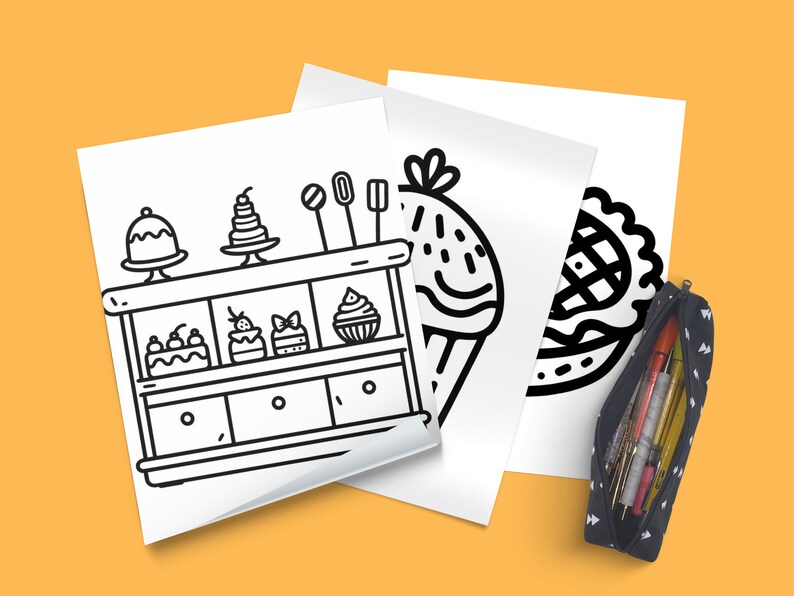 Bakery Coloring Book | Sweet Treats Coloring Pages | Cupcake Coloring ...