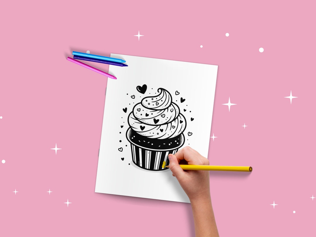 Cupcake Coloring Pages | Sweet Treats Coloring Book | Kids Coloring ...