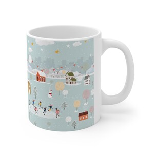Snowy Winter Wonderland Coffee Mug - Adorable Town Scene - Winter Town ...
