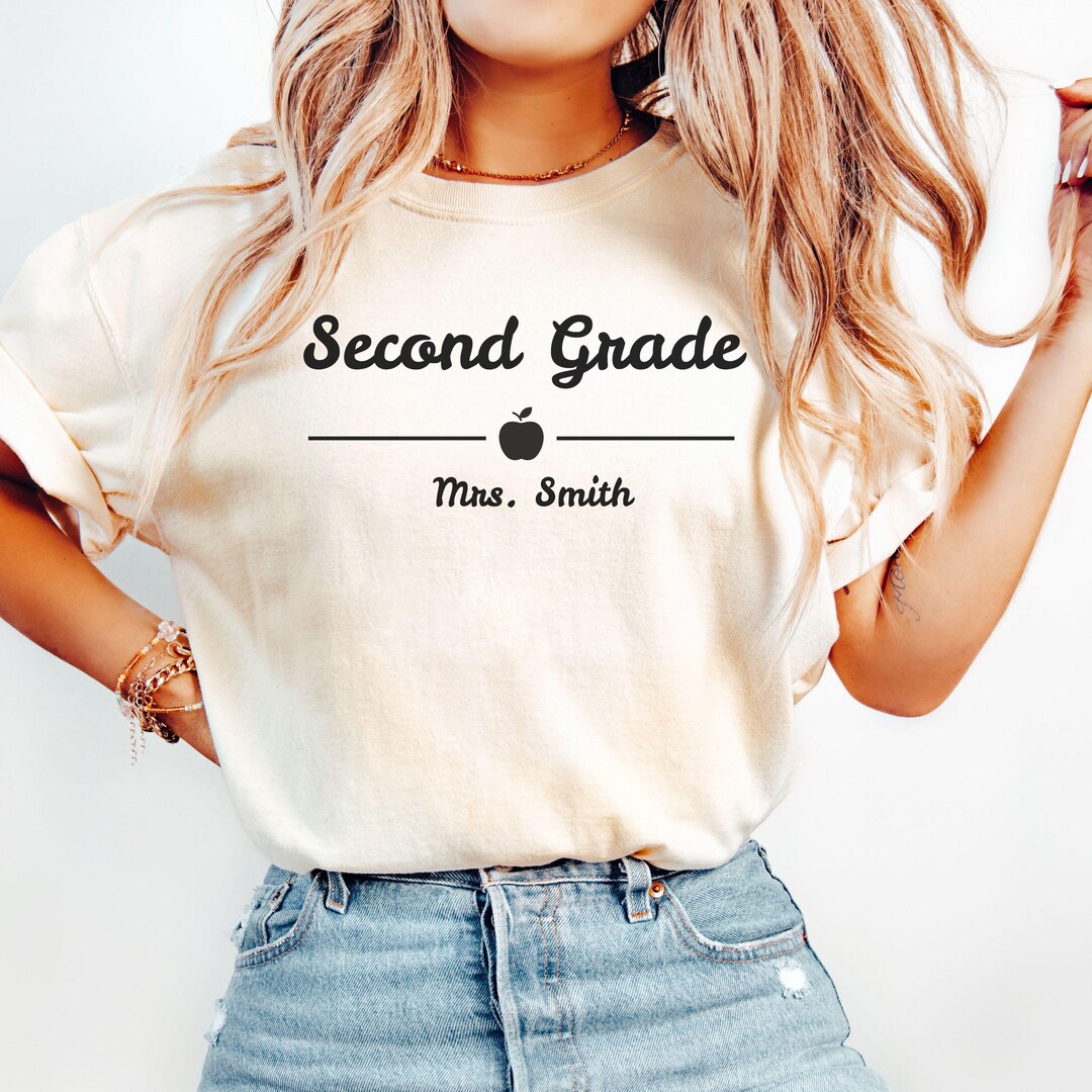 Custom Comfort Color Second Grade Teacher Shirts, 2nd Grade Team T ...