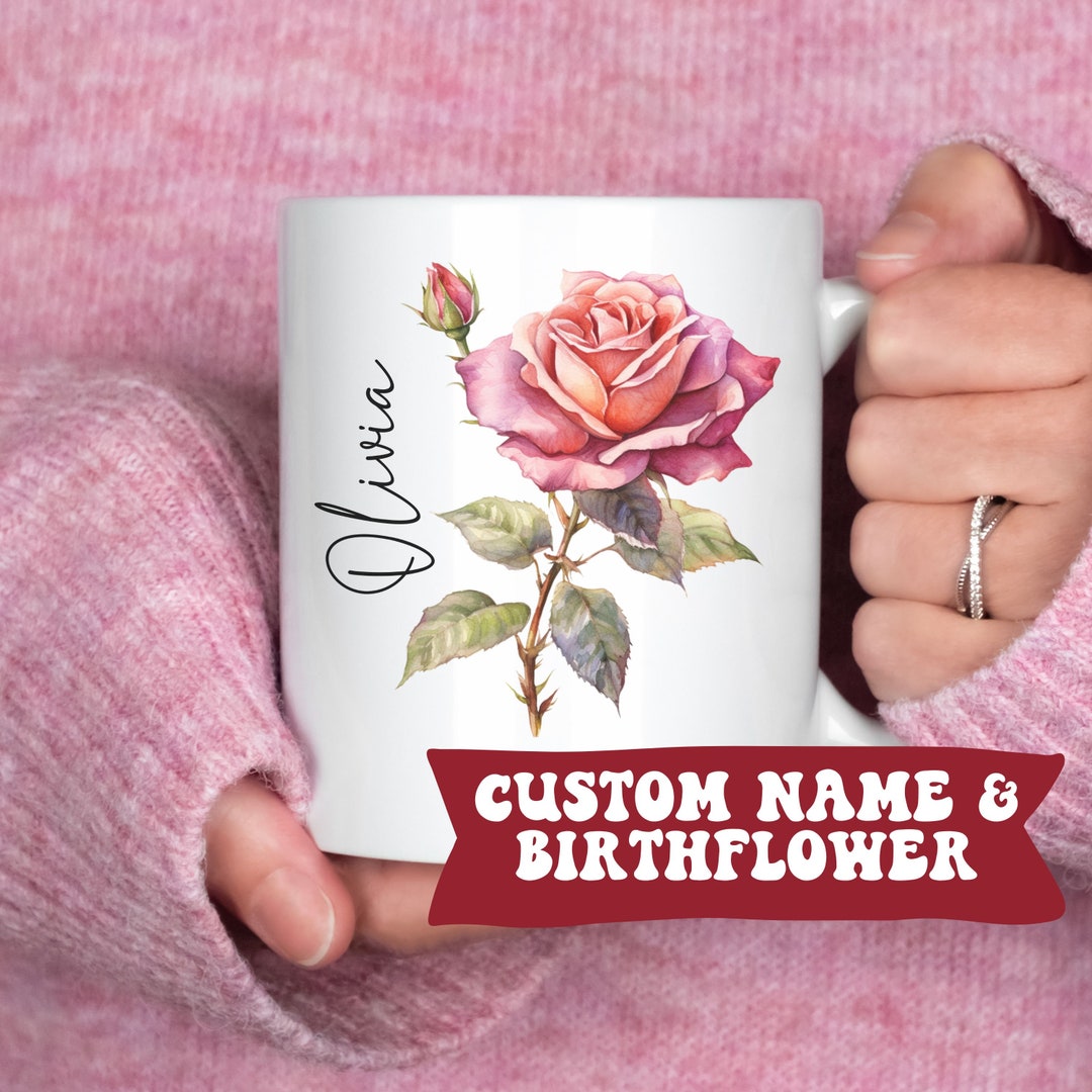 Custom Best Friend Mug, Birth Flower Mug Long Distance Bestie Coffee ...