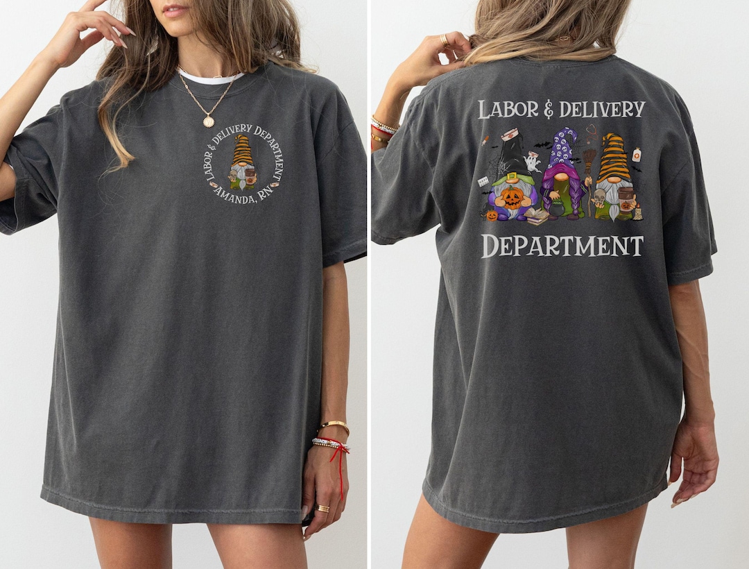 Custom Labor and Delivery Halloween Nurse Shirt, Comfort Colors® L&D ...
