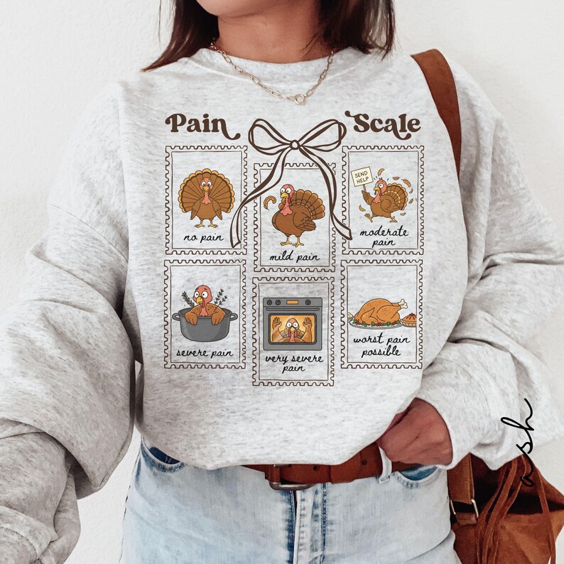 Funny Turkey Pain Scale PNG, Thanksgiving Nurse Design, Healthcare ...