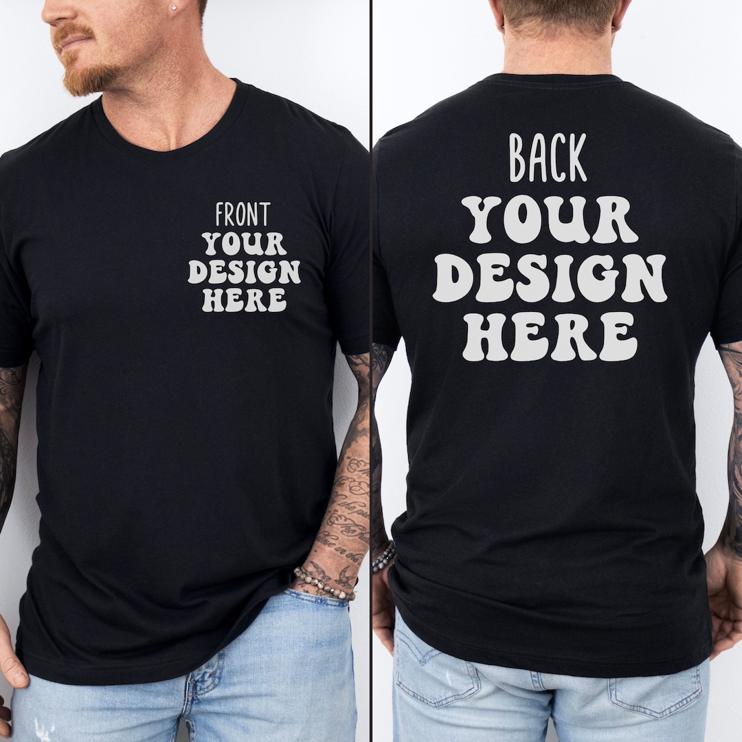 Front and Back Custom Text Logo Shirt, Custom Text Shirt, Double Sided ...