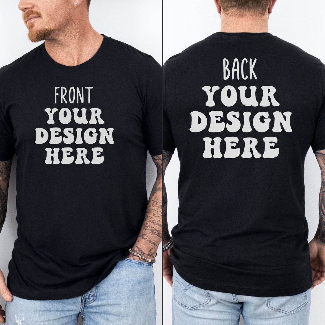 Front and Back Custom Text Logo Shirt, Custom Text Shirt, Double Sided ...
