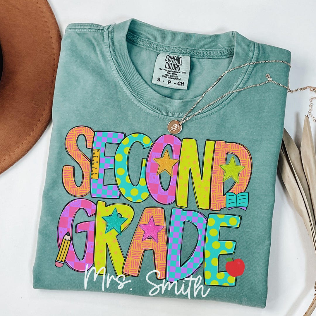 Custom Comfort Color Second Grade Teacher Shirts, 2nd Grade Team T ...