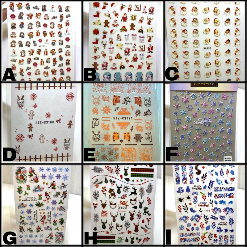 Holiday Nail Decals - Etsy