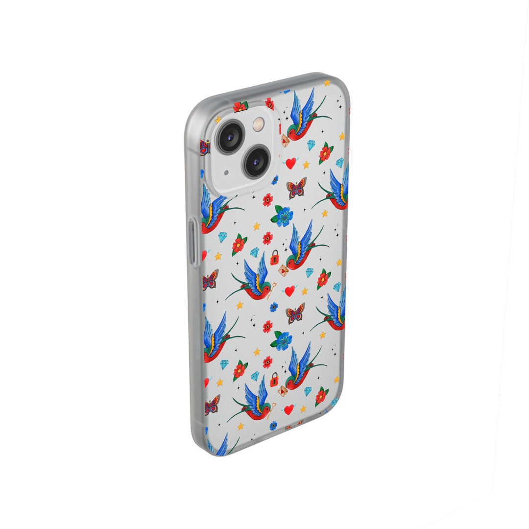 Clear Blue Bird Red Birds Flexi Cases - Etsy
