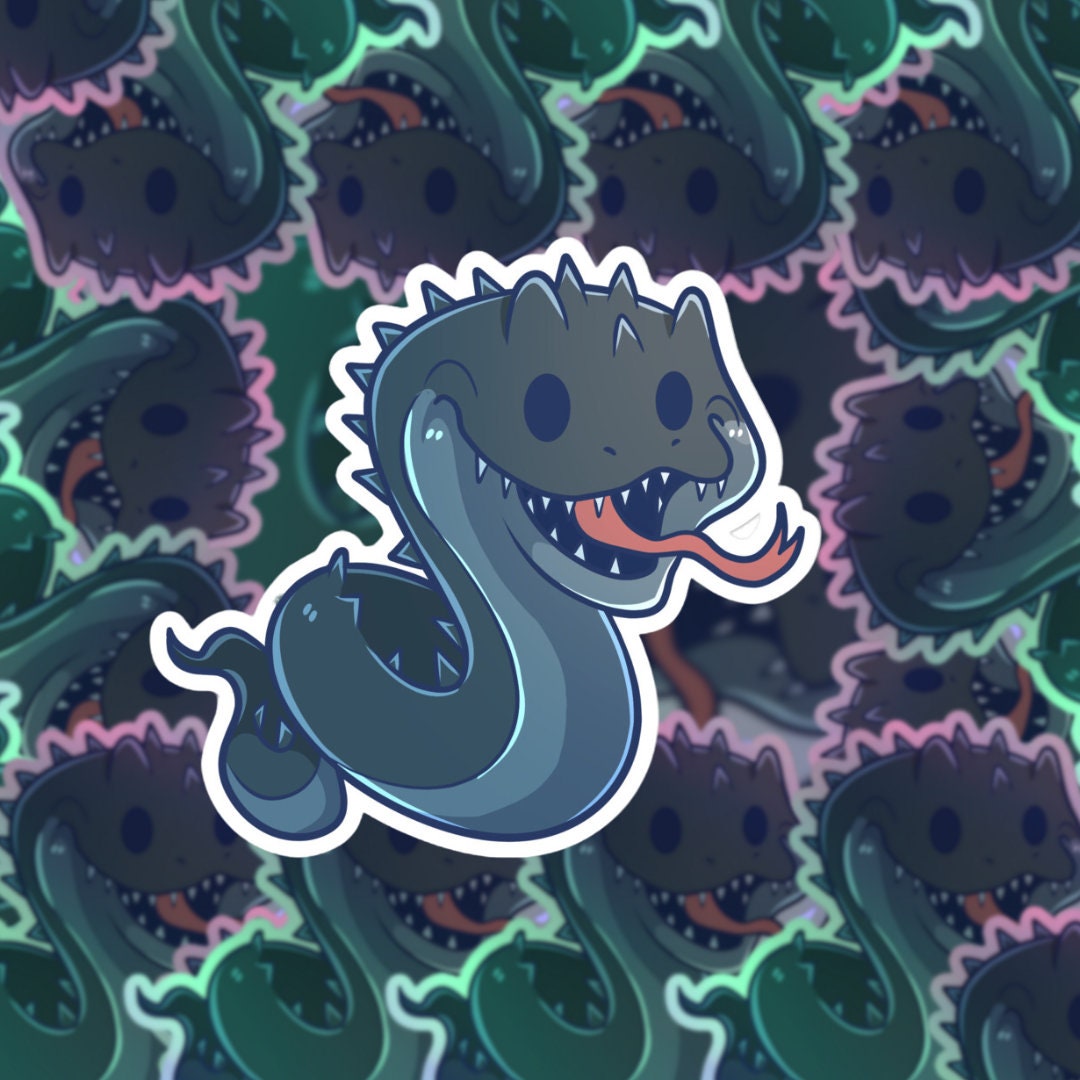 Adorable Basilisk -glossy Vinyl Sticker | Cryptozoology | Cryptidcore ...