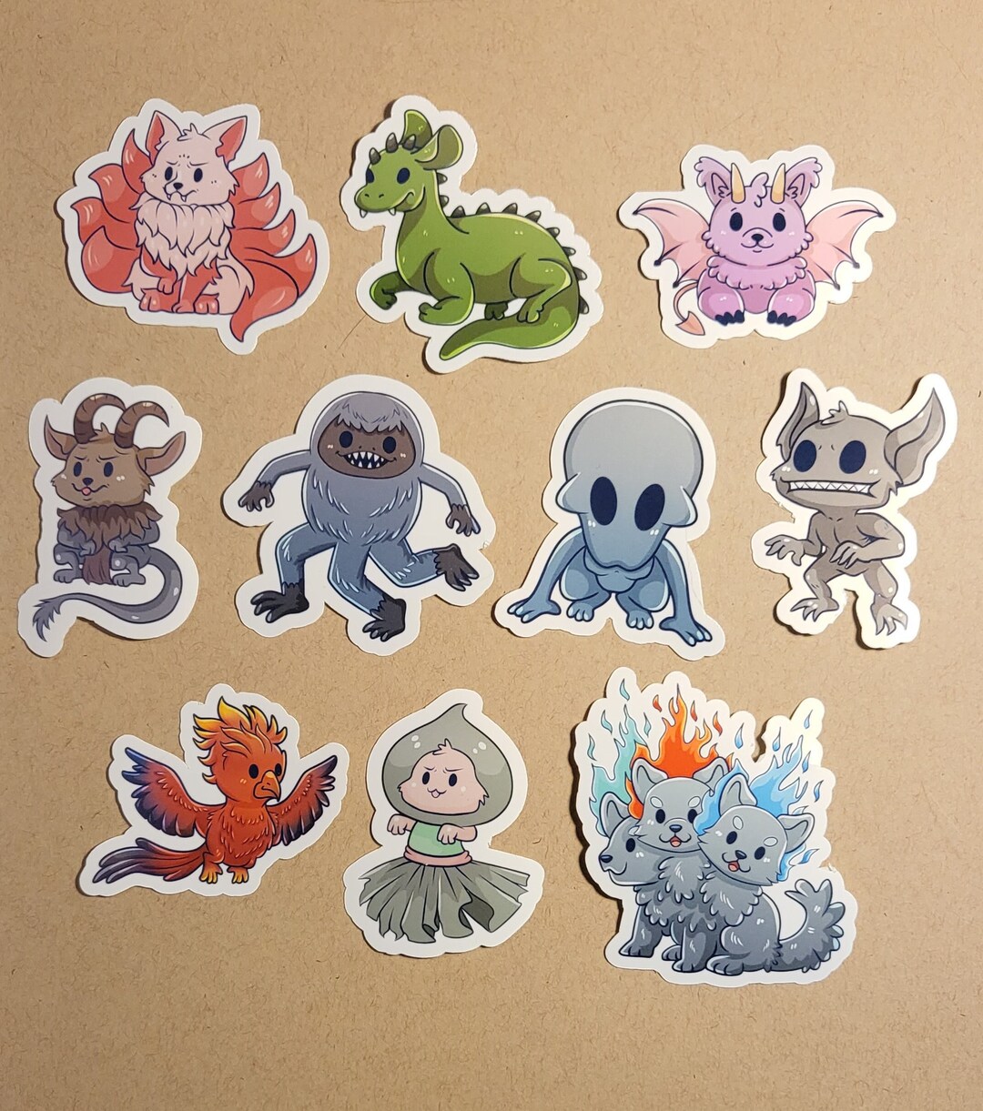 Adorable Cryptid Glossy Vinyl Sticker 2 in Stickers Cerberus, Kitsune ...
