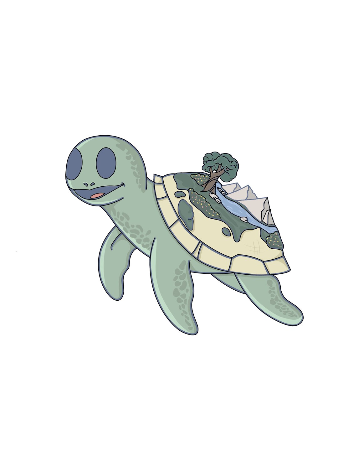 Adorable Zaratan - Vinyl Sticker | Island Turtle | Cryptozoology ...