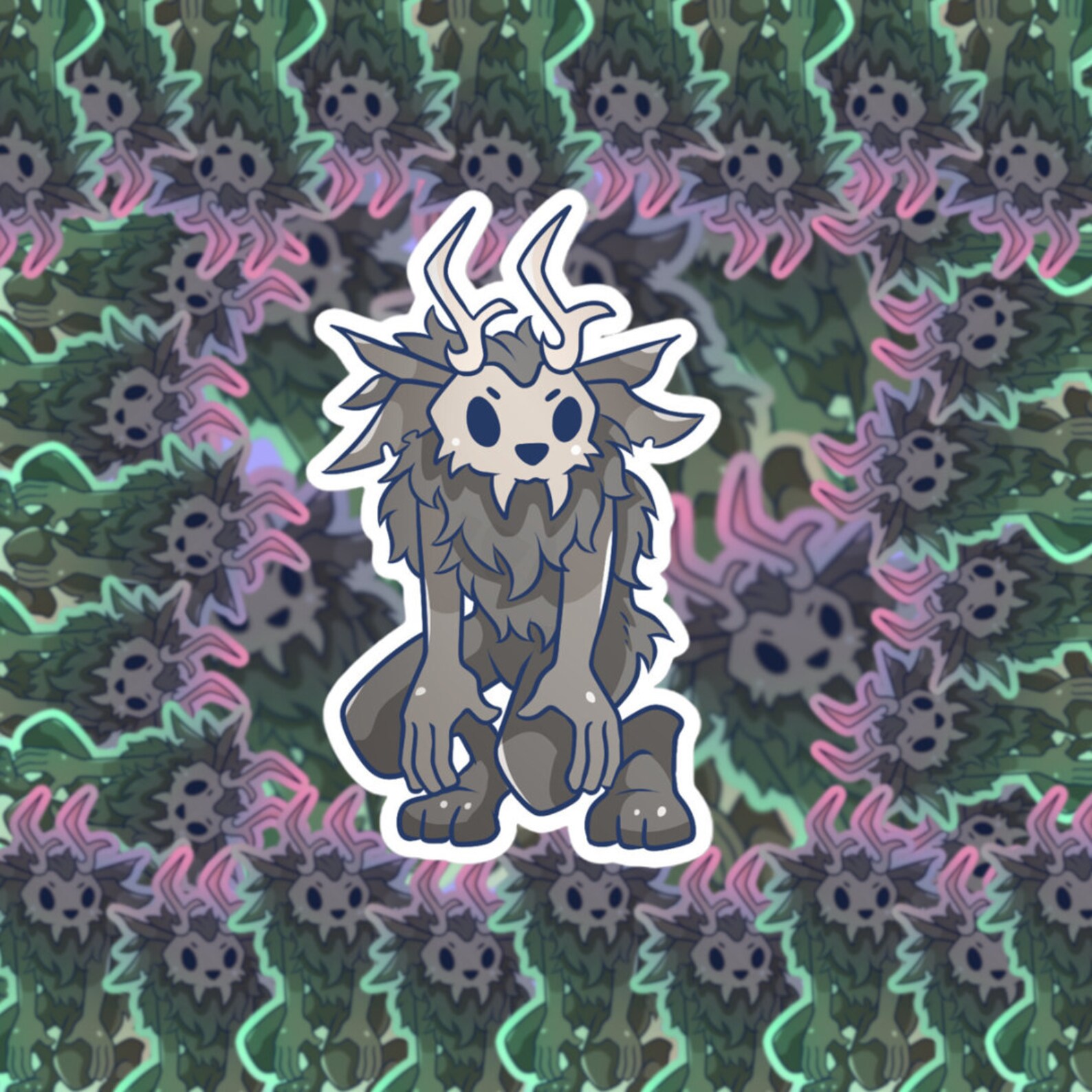 Adorable Wendigo - Vinyl Sticker | Cryptozoology | Cryptidcore ...