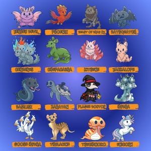 MEGA LISTING- Adorable Cryptid Glossy Vinyl Variety Sticker Collection ...