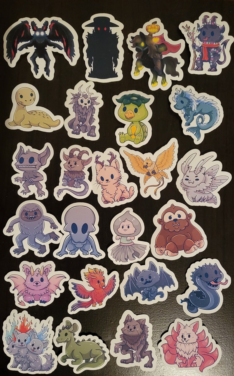 31 Adorable Cryptid Matte Vinyl Variety Sticker Collection ...