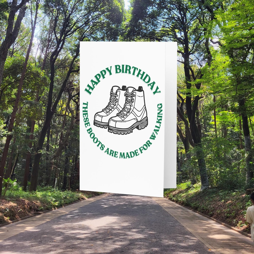 Hiking Birthday Card, Outdoor Adventurer Card, Nature Lover Stationery ...