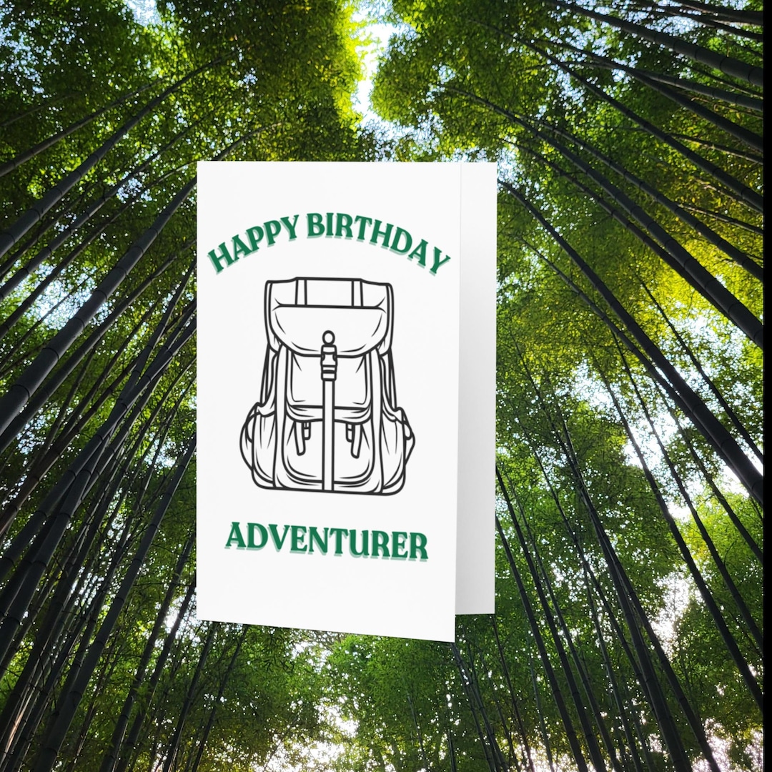 Adventure Birthday Card, Outdoor Hiking Card, Nature Lover Stationery ...