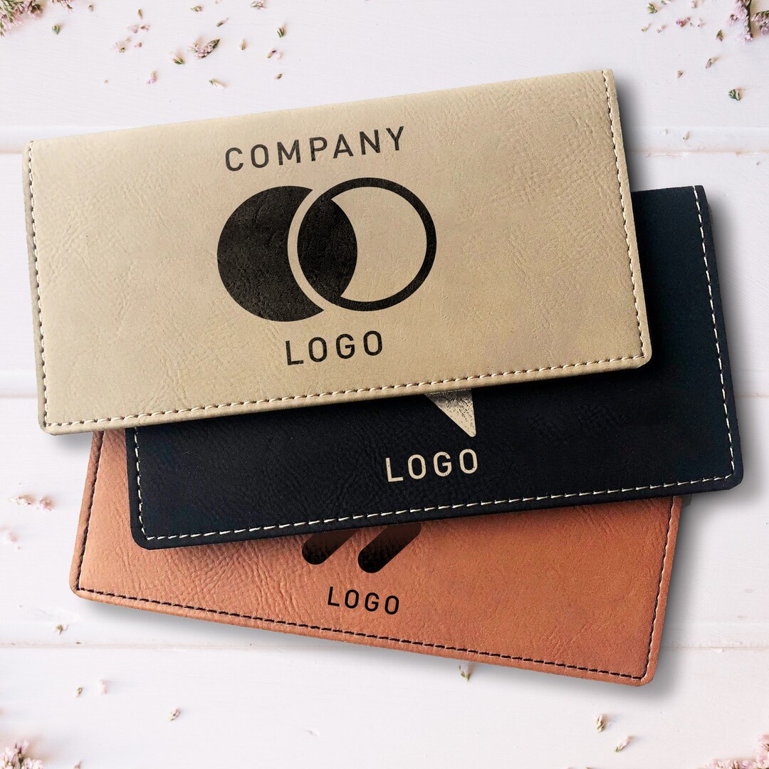 Company Logo Checkbook Cover, Custom Business Logo Checkbook Holder ...