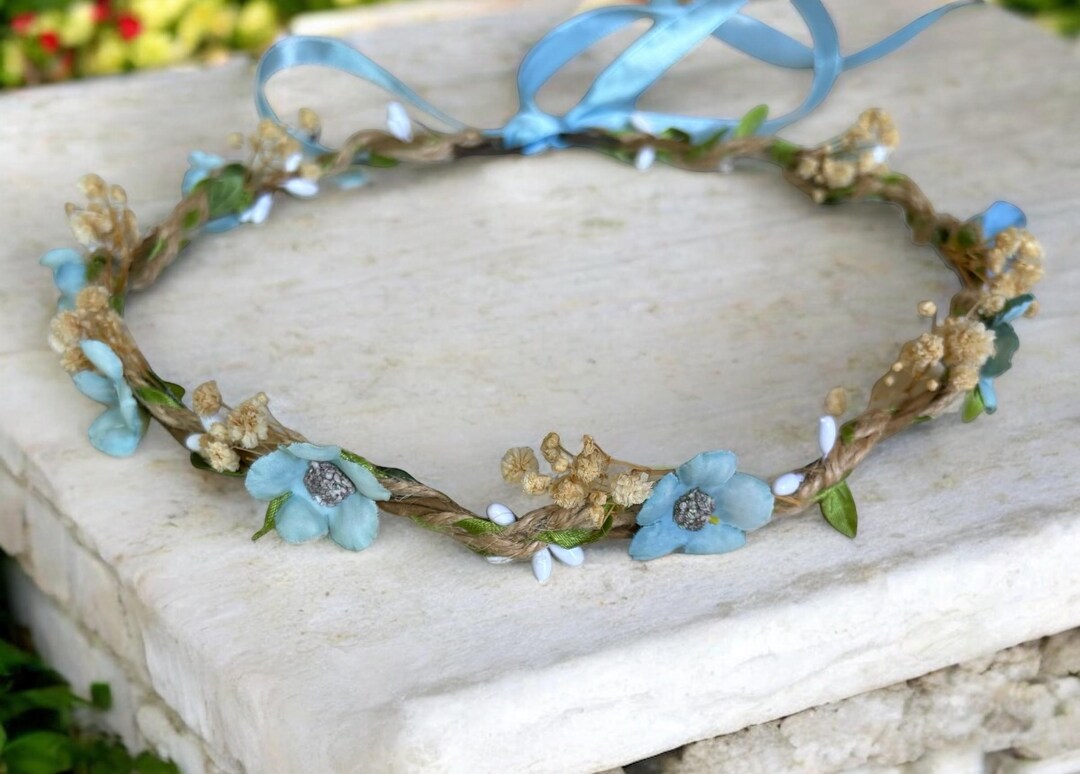Silk Baby Blue Mini Pansies Flower Crown. - Etsy