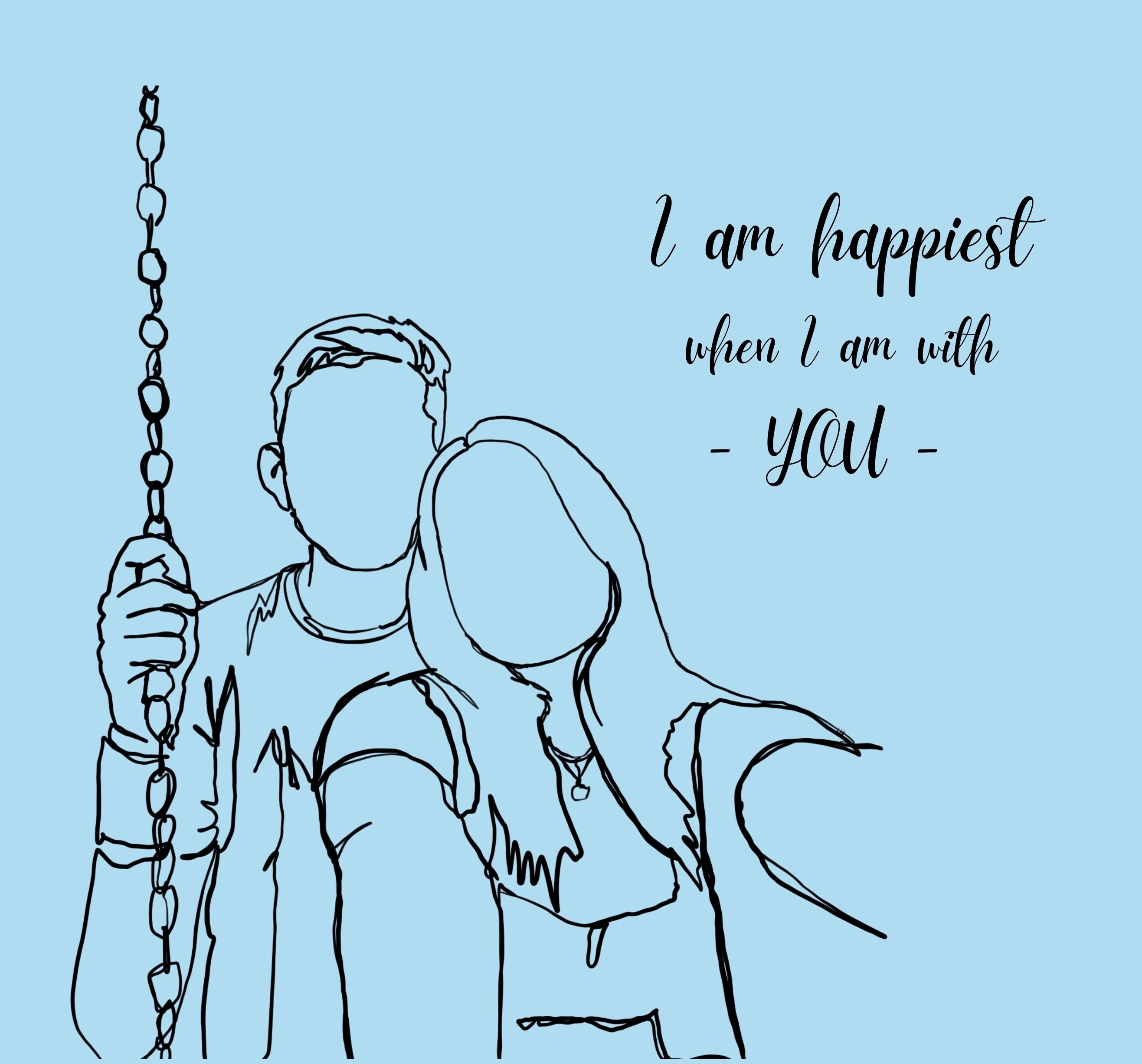 Loose Line Art With Poem, Cute Poem, Poem and Picture, Cute Drawing ...