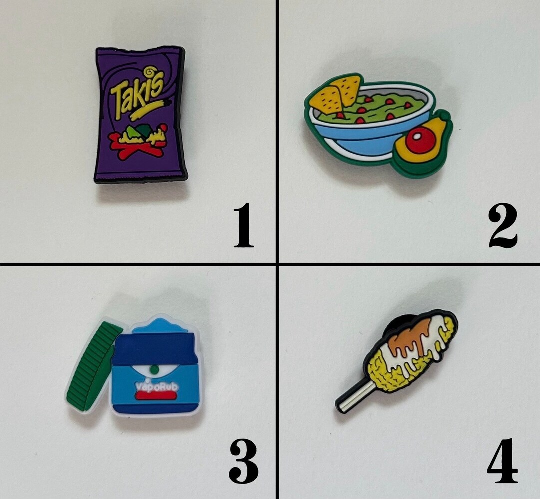 Food/item Croc Charms vaporub, Takis, Guacamole, Elote - Etsy
