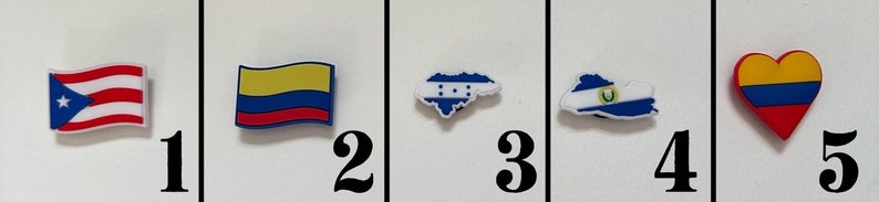 Country Flag Croc Charms puerto Rico Colombia Honduras El - Etsy