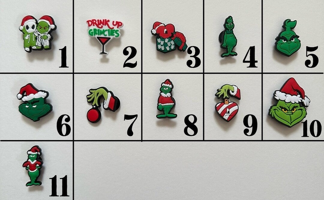 Christmas Grinch Croc Charms - Etsy