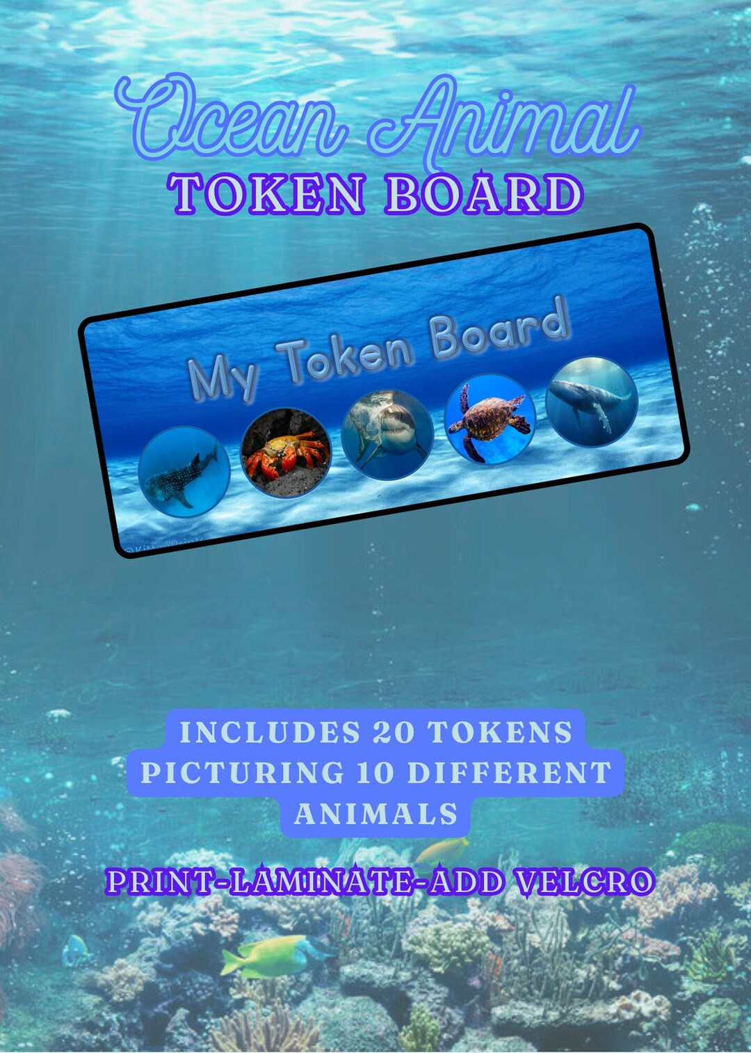 Ocean Animal Token Board - Etsy