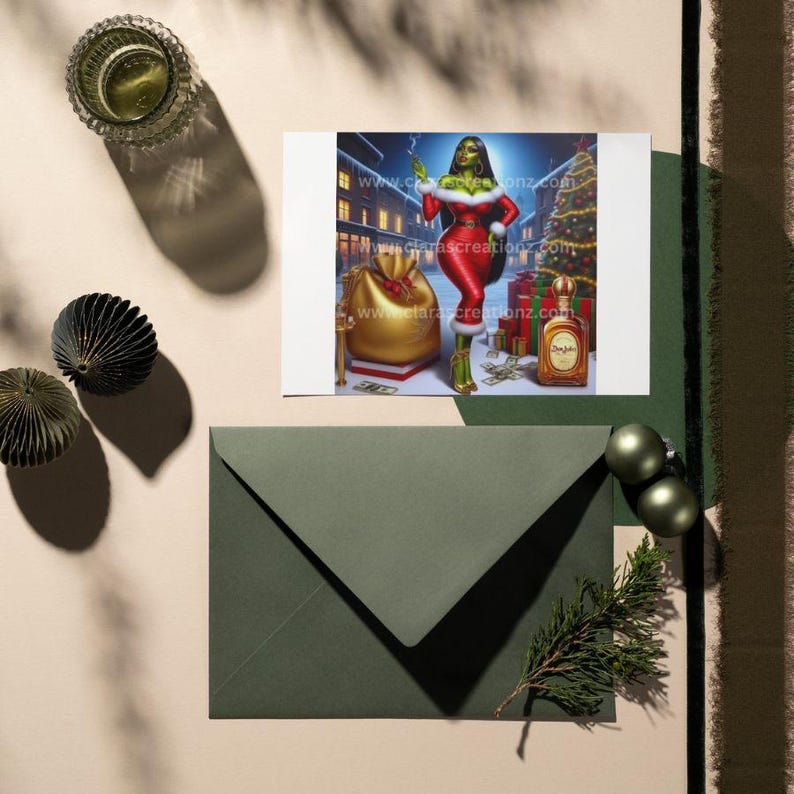 Black Grinch Woman Christmas Card, Christmas Clipart, and Black Woman ...