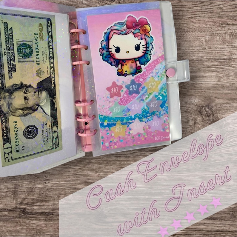 Hello Kitty Themed Savings Challenges Binder Holographic Overlay ...
