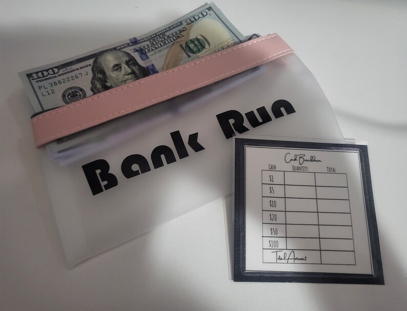 Minimalistic Money Pouch | Bank Bag | With Laminated Teller Breakdown ...