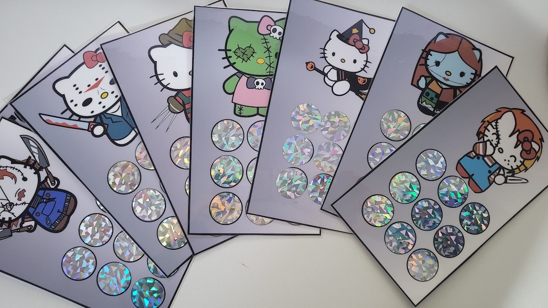 A6 Binder Size - Kitty Spooky Scratch & Save Challenge Laminated - A6 ...