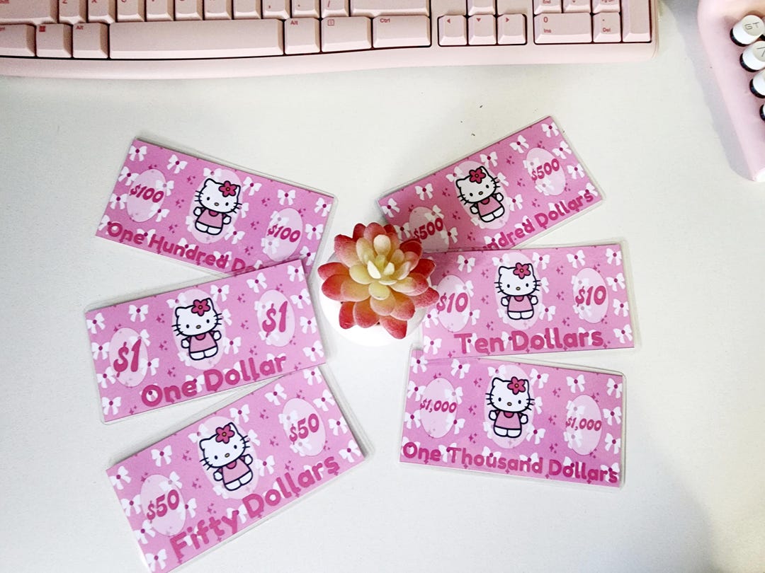 Hello Kitty Bows Money Placeholders | Laminated Budgeting Tool & Cute ...