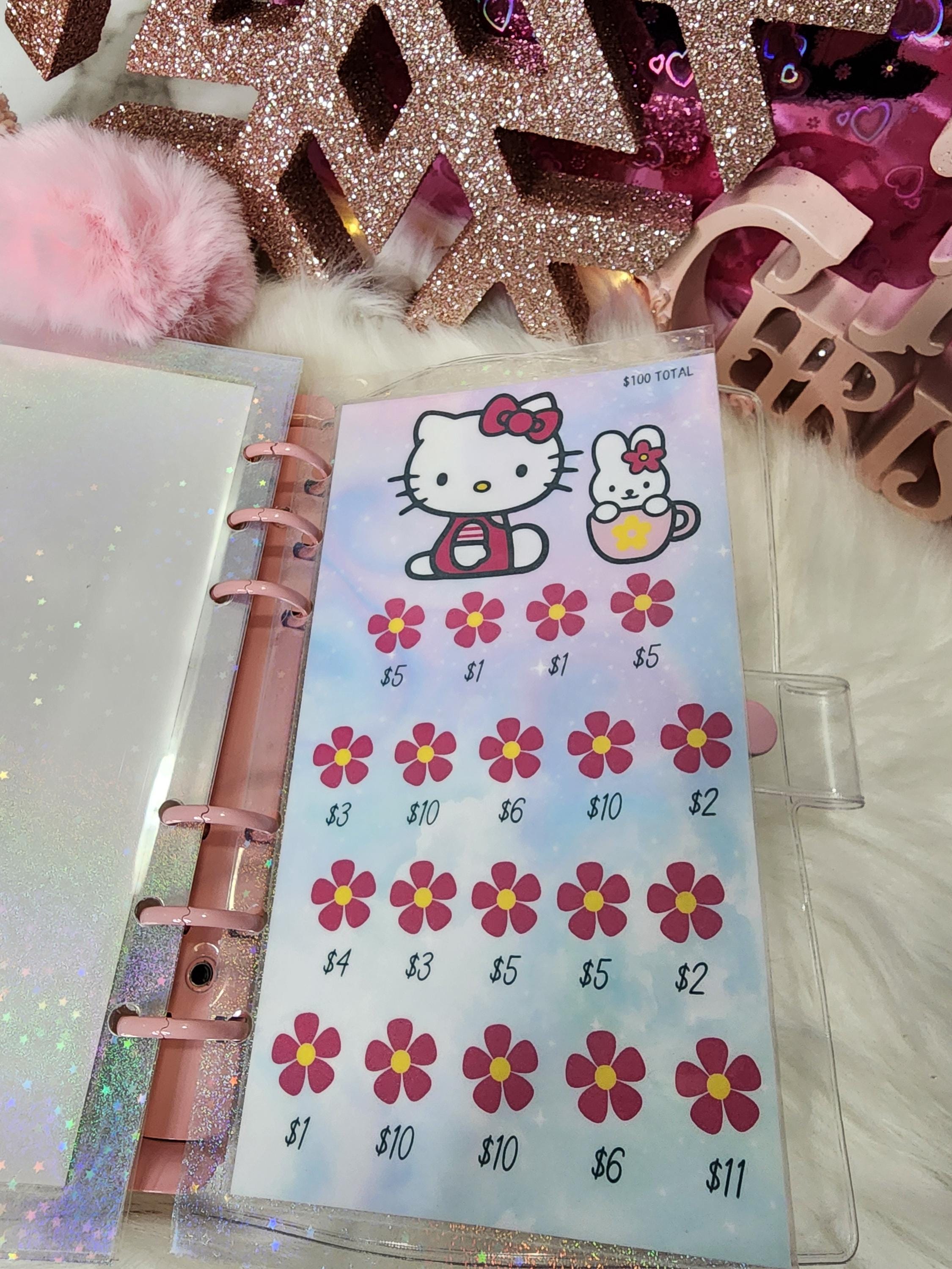 Hello Kitty Themed Savings Challenges Binder Holographic Overlay ...