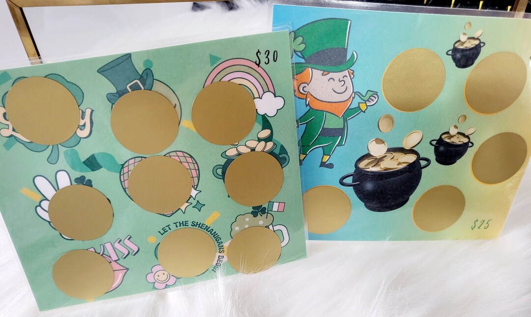 St. Patrick's Day Scratch & Save Laminated Savings Challenges | Cute St ...
