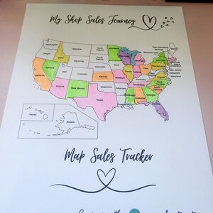 Etsy Sales - Shop Sales - Map Digital Download - Printable Sales Map - Etsy