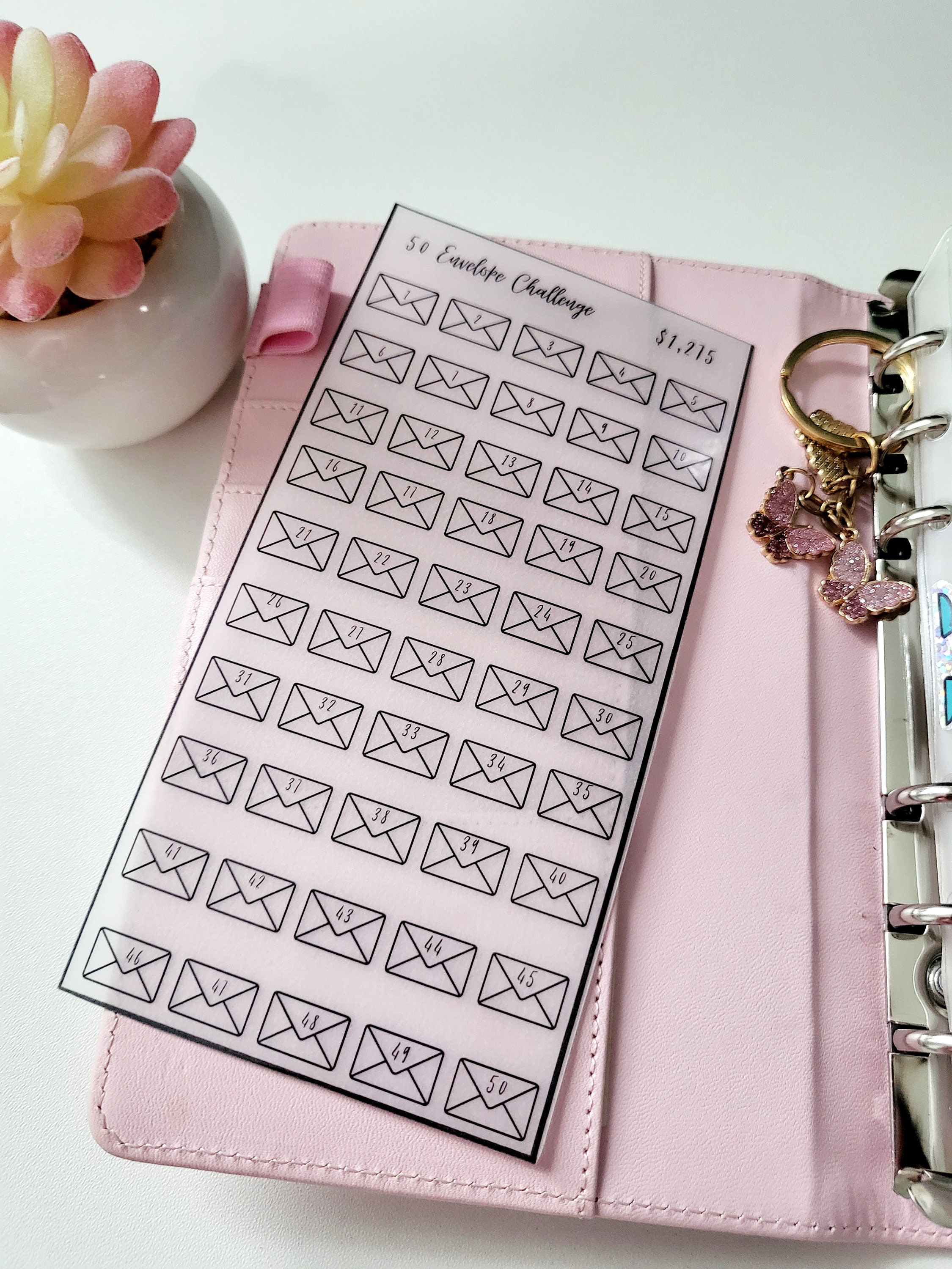 Matte Vellum 50 Envelope Laminated Savings Challenge - Etsy