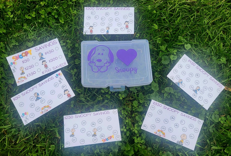 Snoopy Themed Savings Challenges Box Bundle 1700 Saved - Etsy