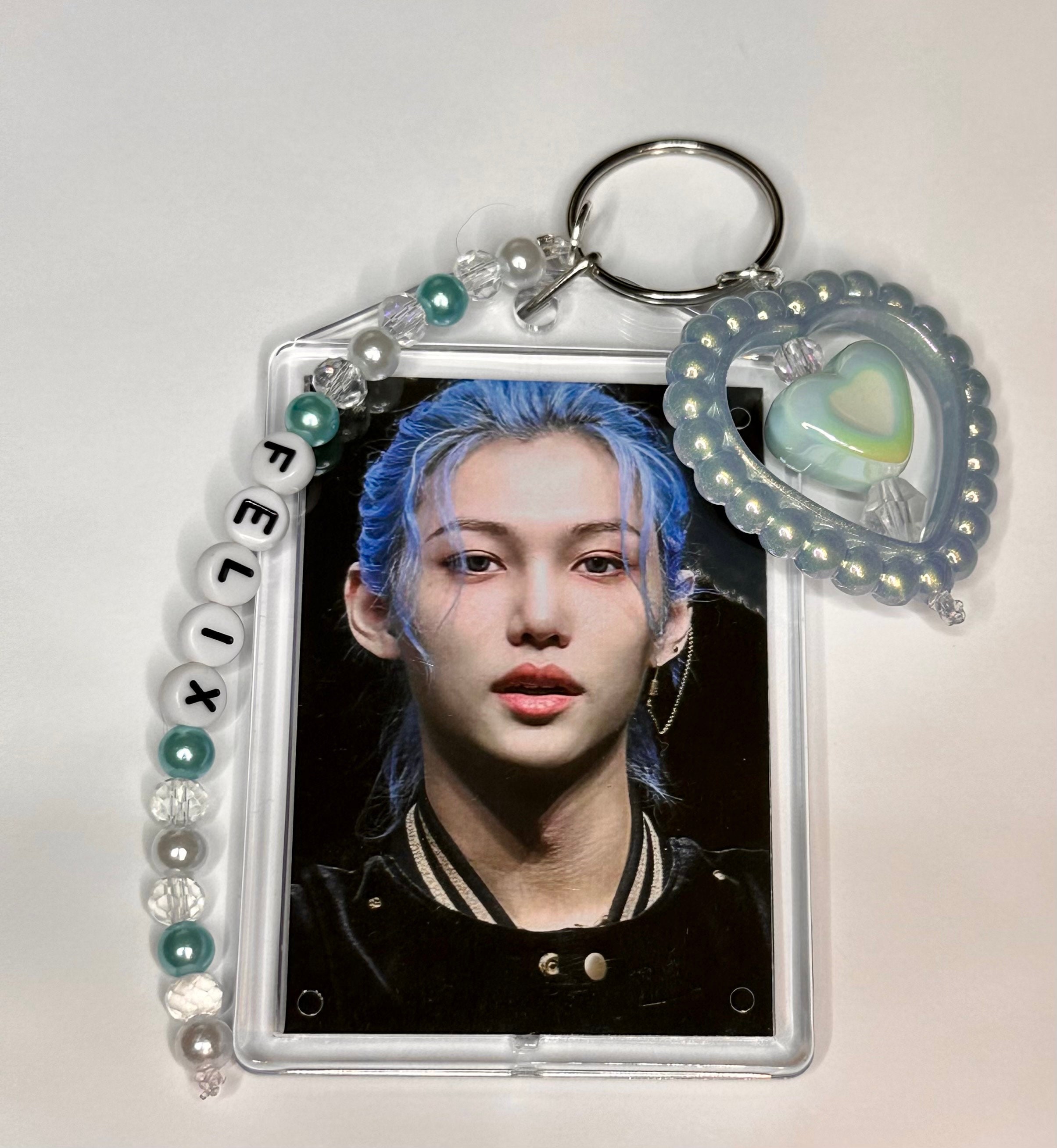 Felix Stray Kids Blue Double Sided Photo Keychain - Etsy