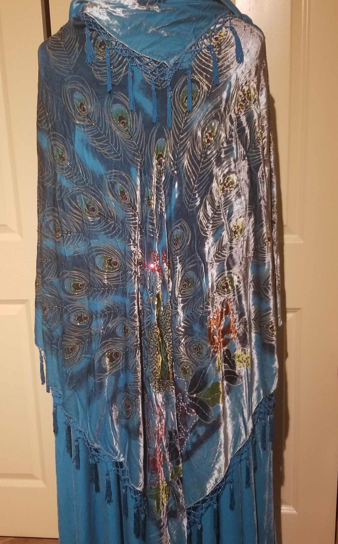 Beaded Velvet Peacock Cape - Etsy