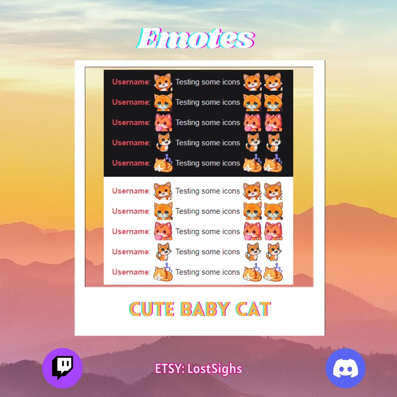 Cute Baby Cat Emote Pack 5 Stream: Twitch, Kick, Discord, Youtube ...