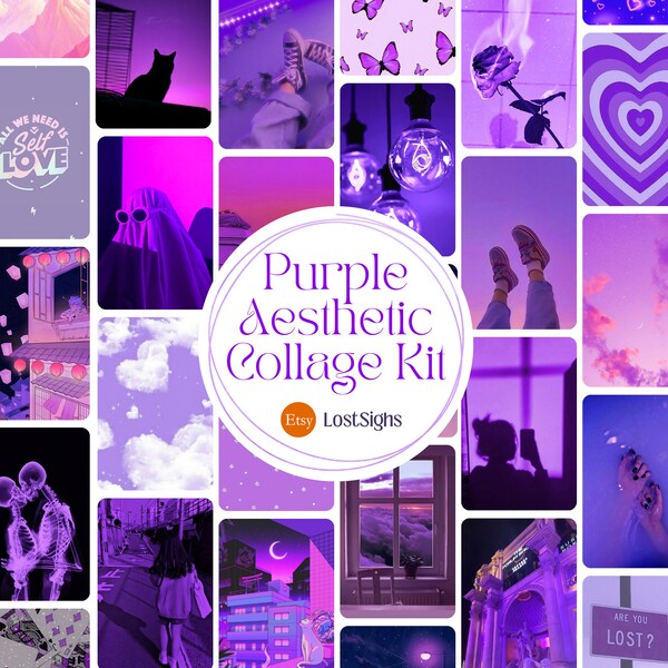 Purple Collage Kit - Etsy