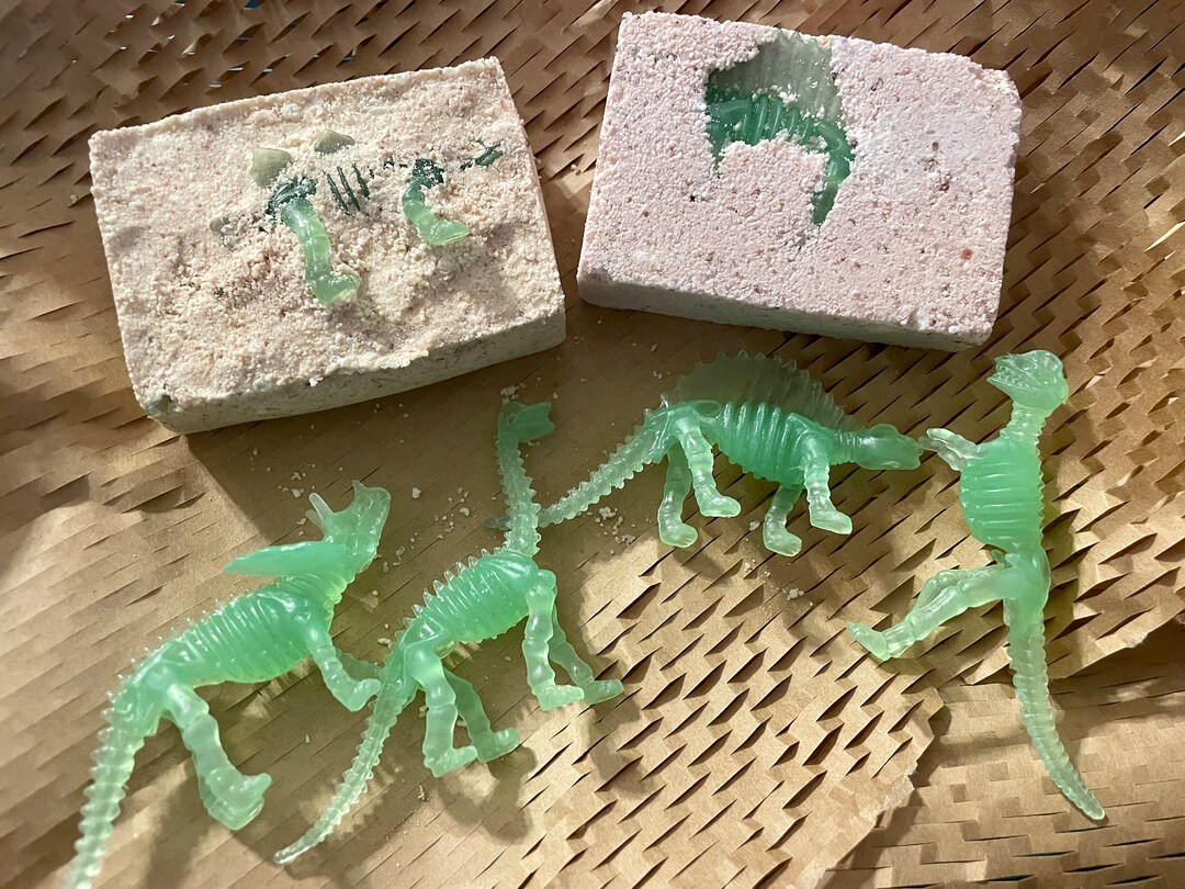 Dinosaur Fossil Bombs for Kids- Number Dye Free Bath Bombs- Dinosaur ...