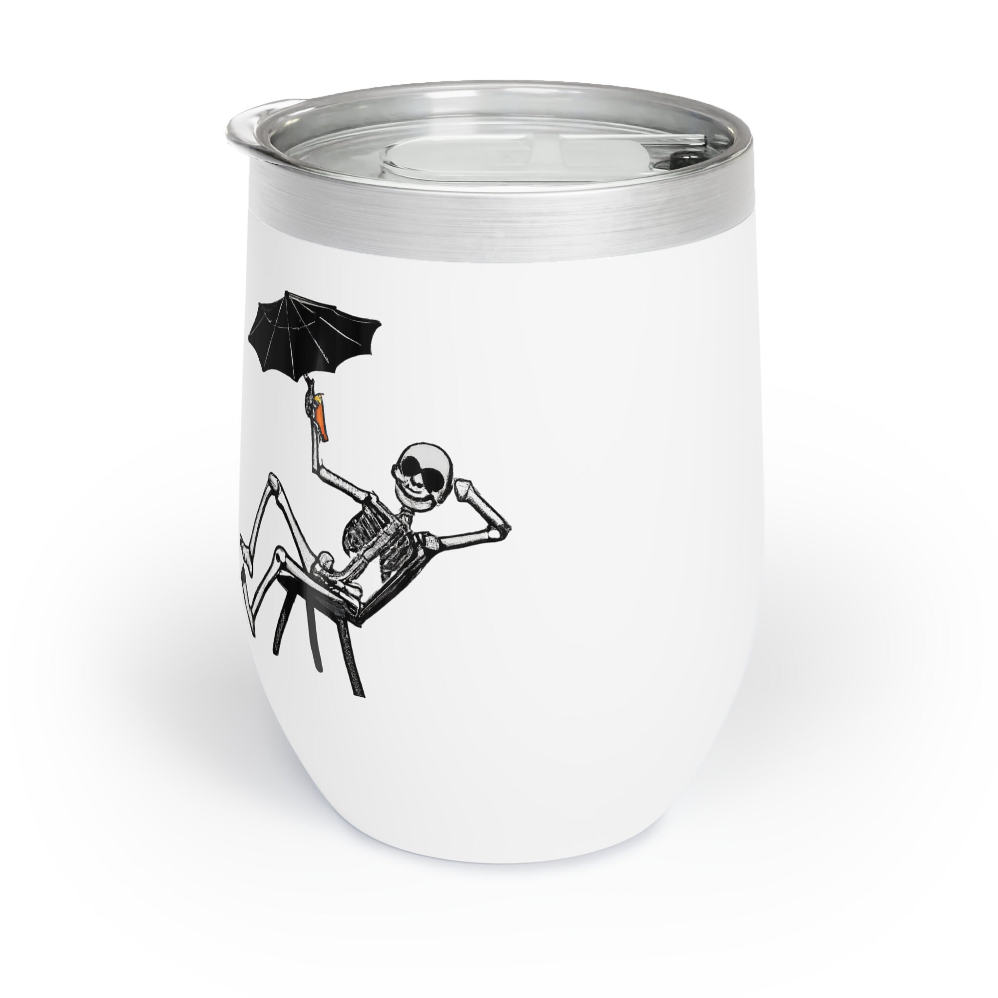 Lounging Skeletons Summer Wine Tumbler Funny Skeleton Cup - Etsy