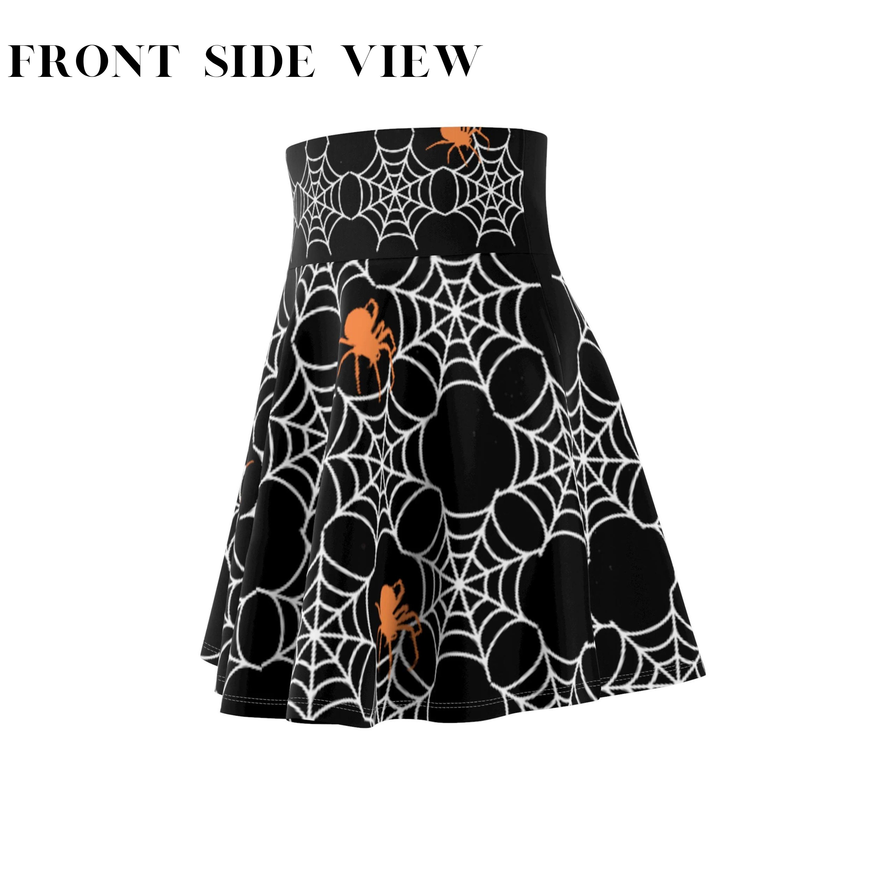 Halloween Skater Skirt Spooky Spiderwebs and Spiders Pattern - Etsy