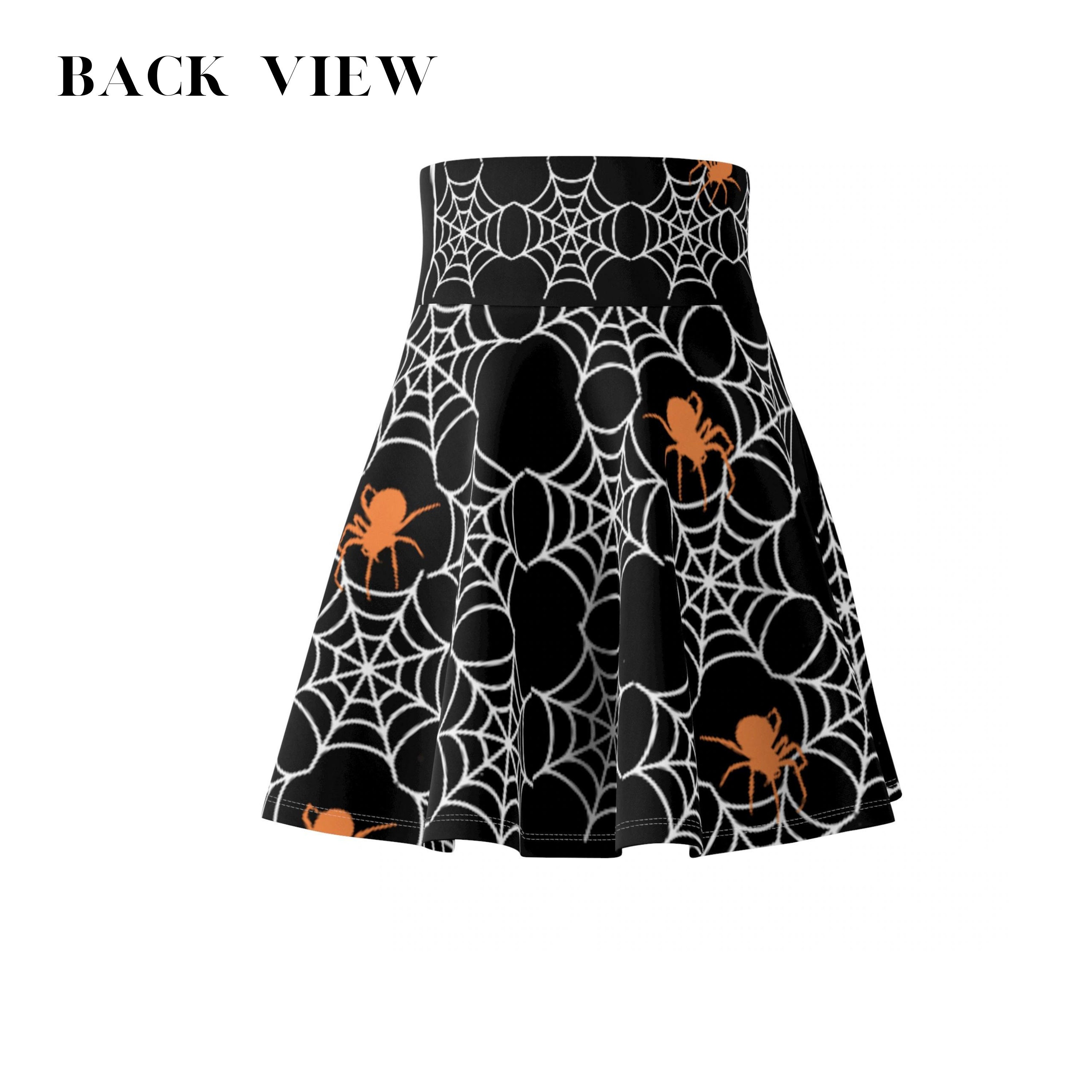 Halloween Skater Skirt Spooky Spiderwebs and Spiders Pattern - Etsy