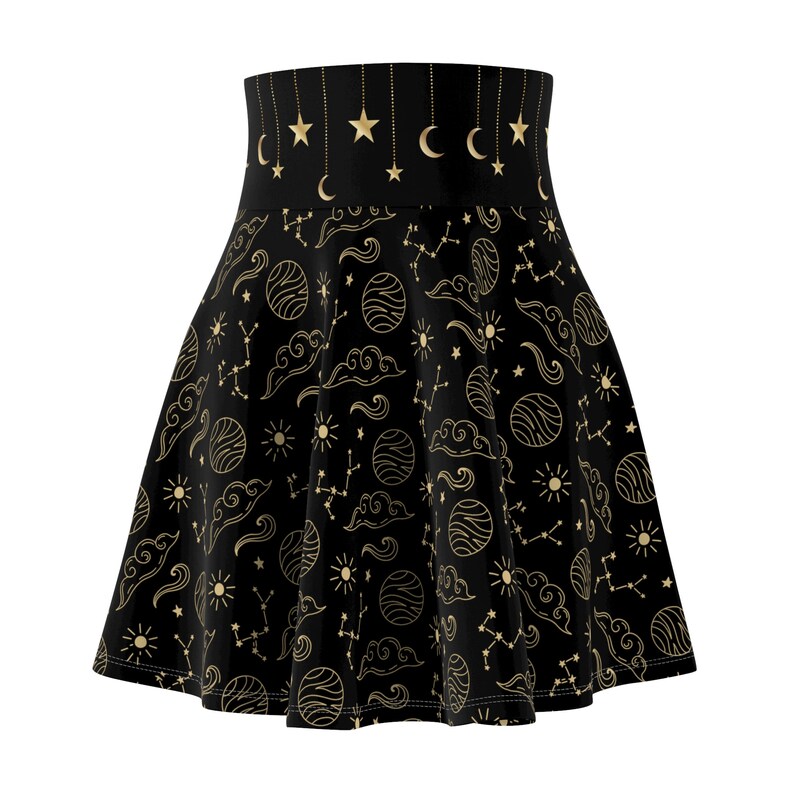 Constellation Circle Skirt, Women's Celestial High Waisted Skater Skirt ...